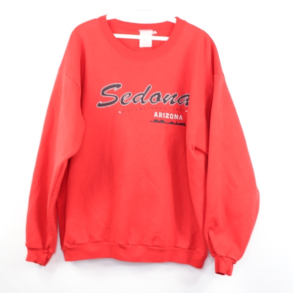 Hanes | Sweaters | Vtg 9s Mens Large Sedona Arizona Sweatshirt Red ...